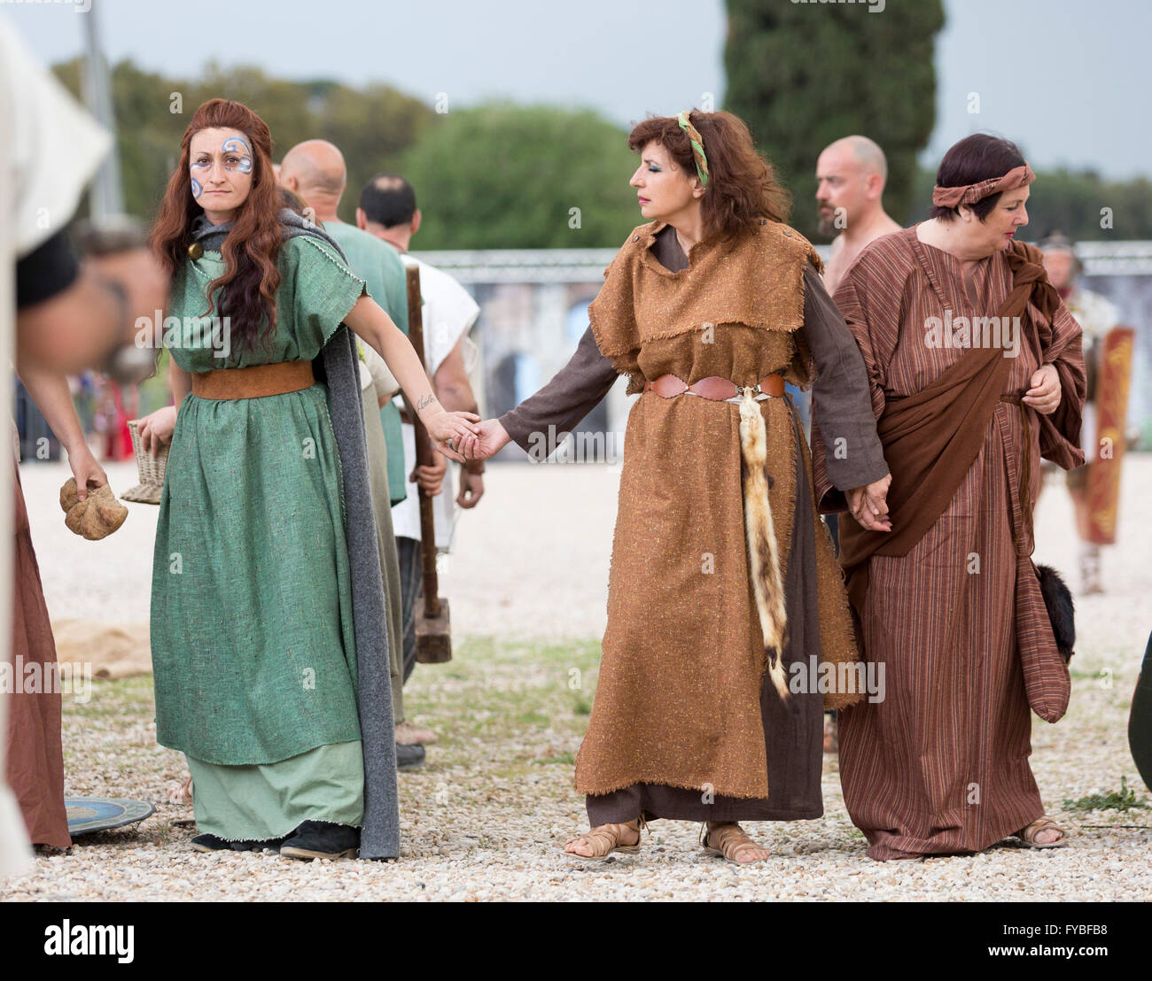 Re-enactors in costume celebrate the 2769th anniversary of the founding ...