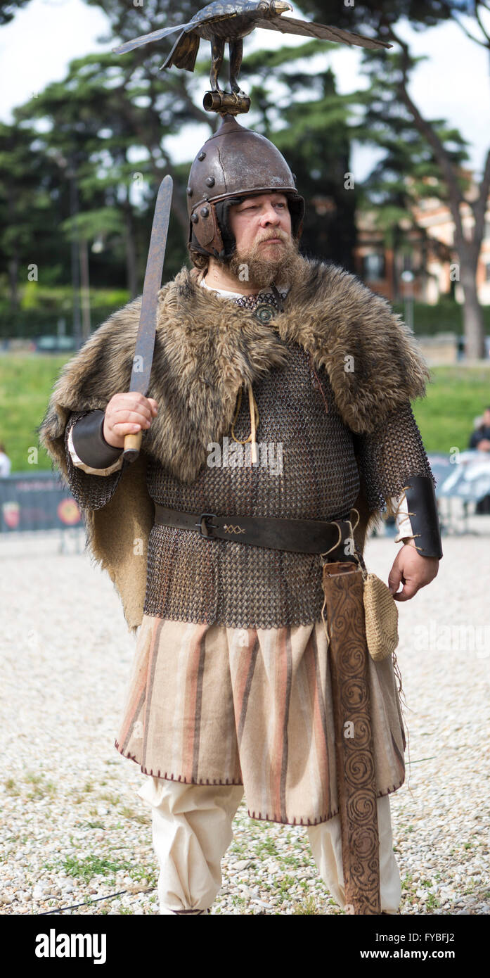 Re-enactors in costume celebrate the 2769th anniversary of the founding ...