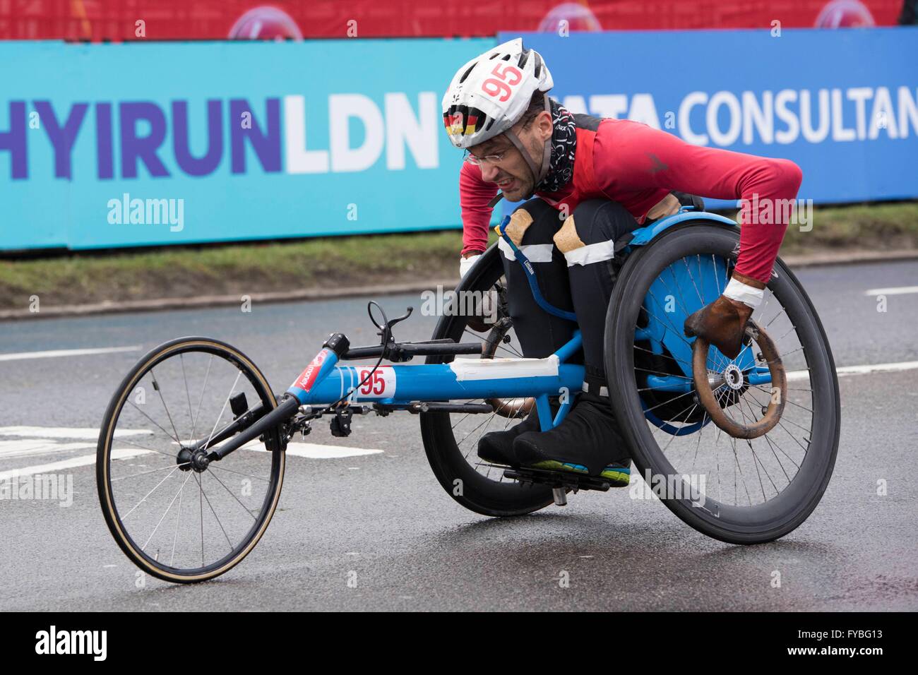 Stefan Strobel (Germany) London Marathon 2016 Elite Wheelchair runners ...