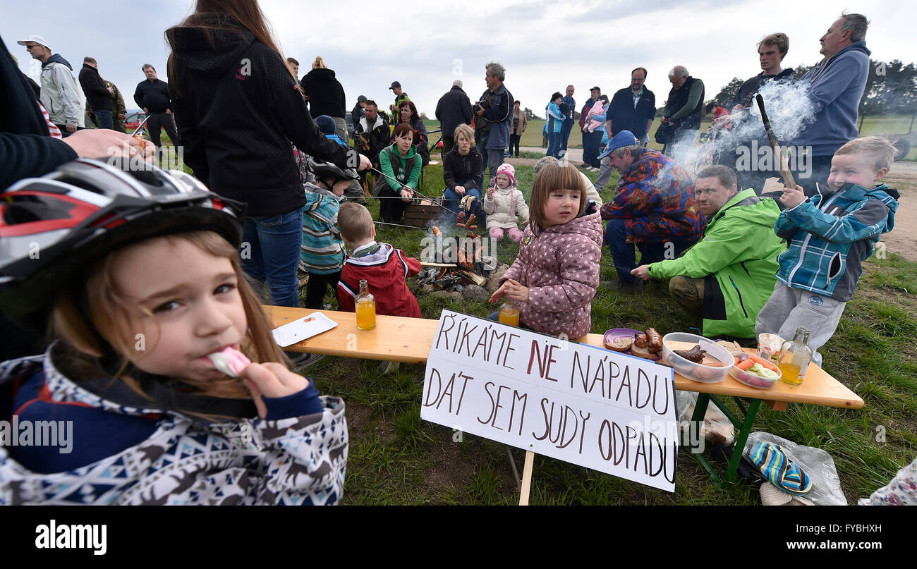 Hodov, Czech Republic. 23rd Apr, 2016. Hundreds of people protested in ...