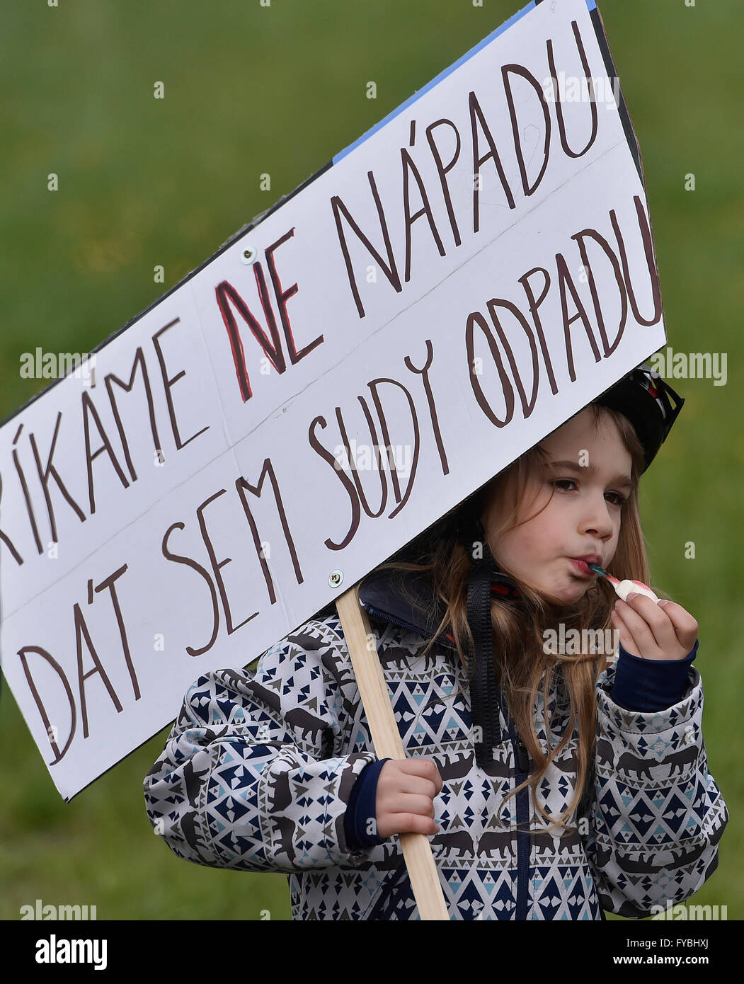 Hodov, Czech Republic. 23rd Apr, 2016. Hundreds of people protested in ...