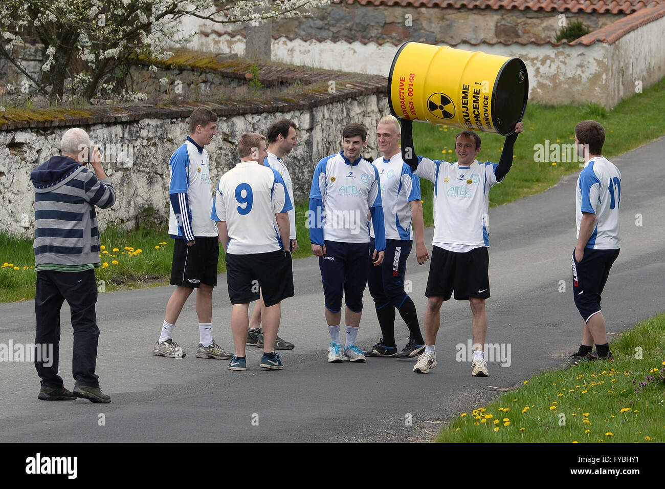 Manovice, Czech Republic. 23rd Apr, 2016. Hundreds of people protested ...