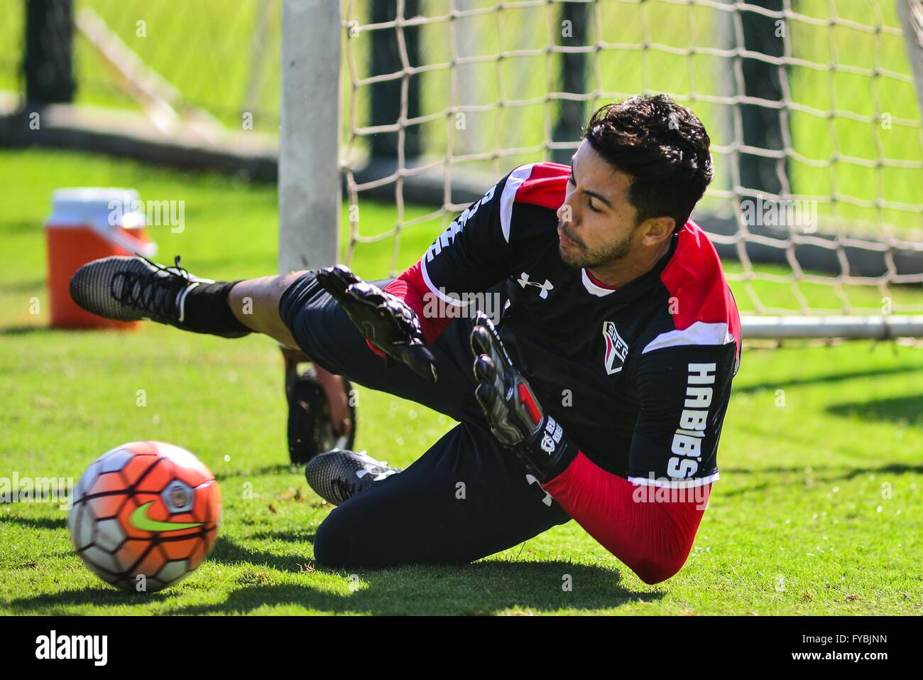 SAO PAULO, Brazil - 25/04/2015: TRAINING SPFC - Renan Ribeiro during ...