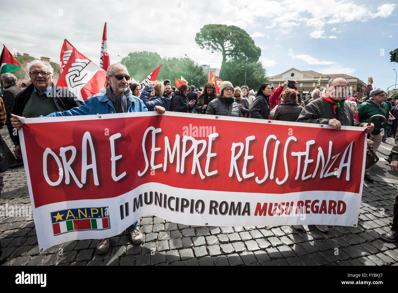 Rome, Italy. 25th Apr, 2016. Italian partisans attend a rally to ...