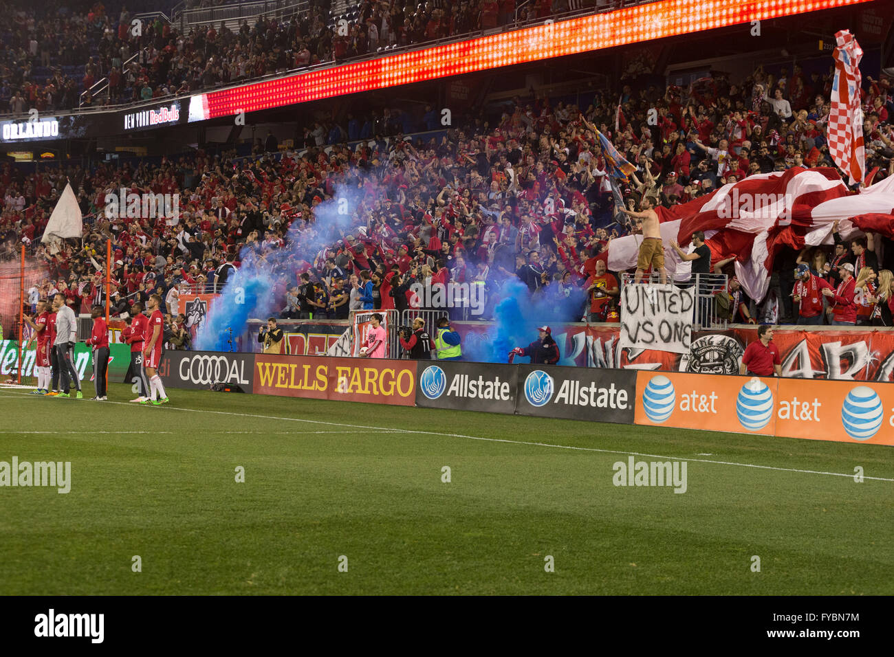 Harrison, New York, USA. 24th April, 2016. New York Red Bulls fans ...