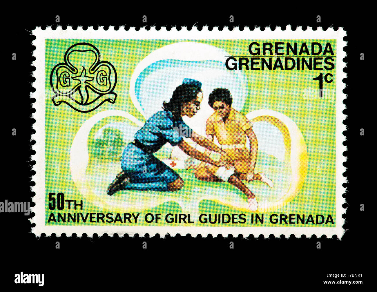 Postage stamp from Grenada Grenadines depicting a Girl Guide ...