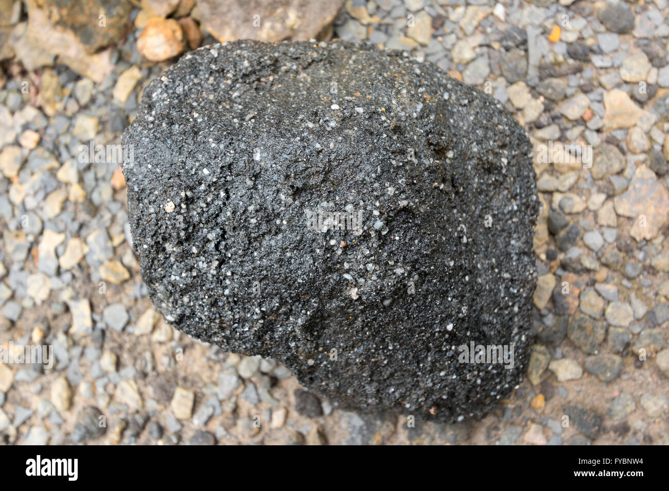 Piece of tar sand in an old quarry in Napo Province, Ecuador Stock ...