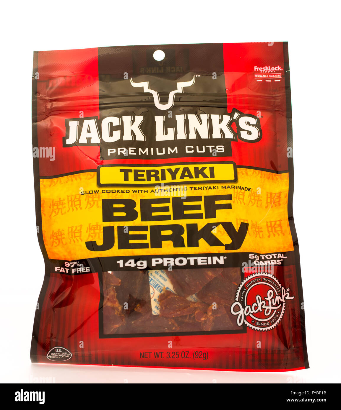 Winneconni, WI - 16 June 2015: Bag of Jack Link's beef jerky in ...