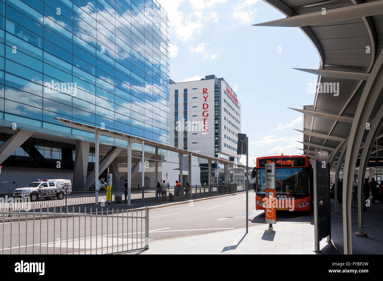 Bus station at Sydney Kingsford Smith Airport, Mascot, Sydney, New ...