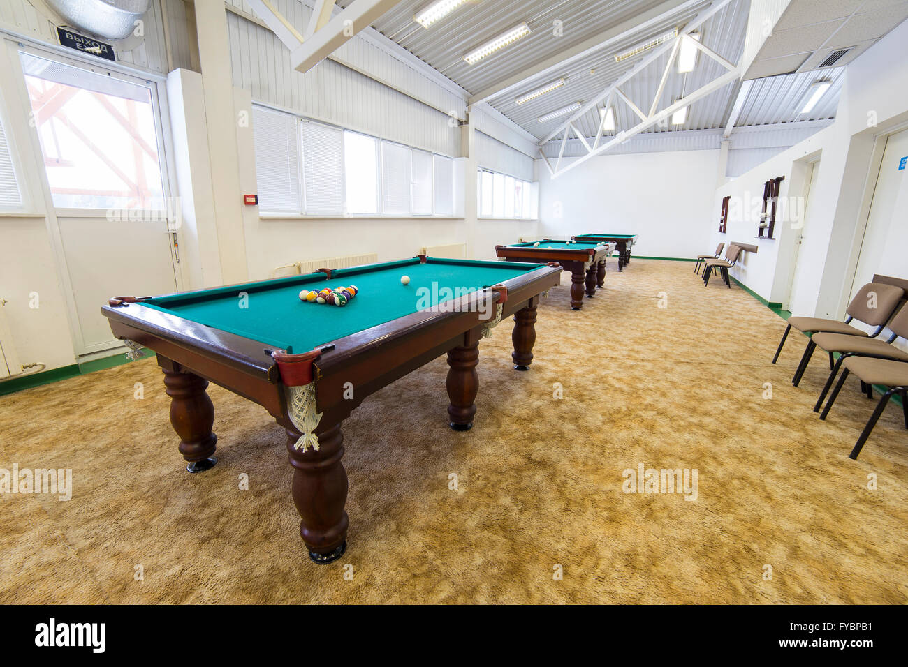 Billiards room interiors Stock Photo - Alamy