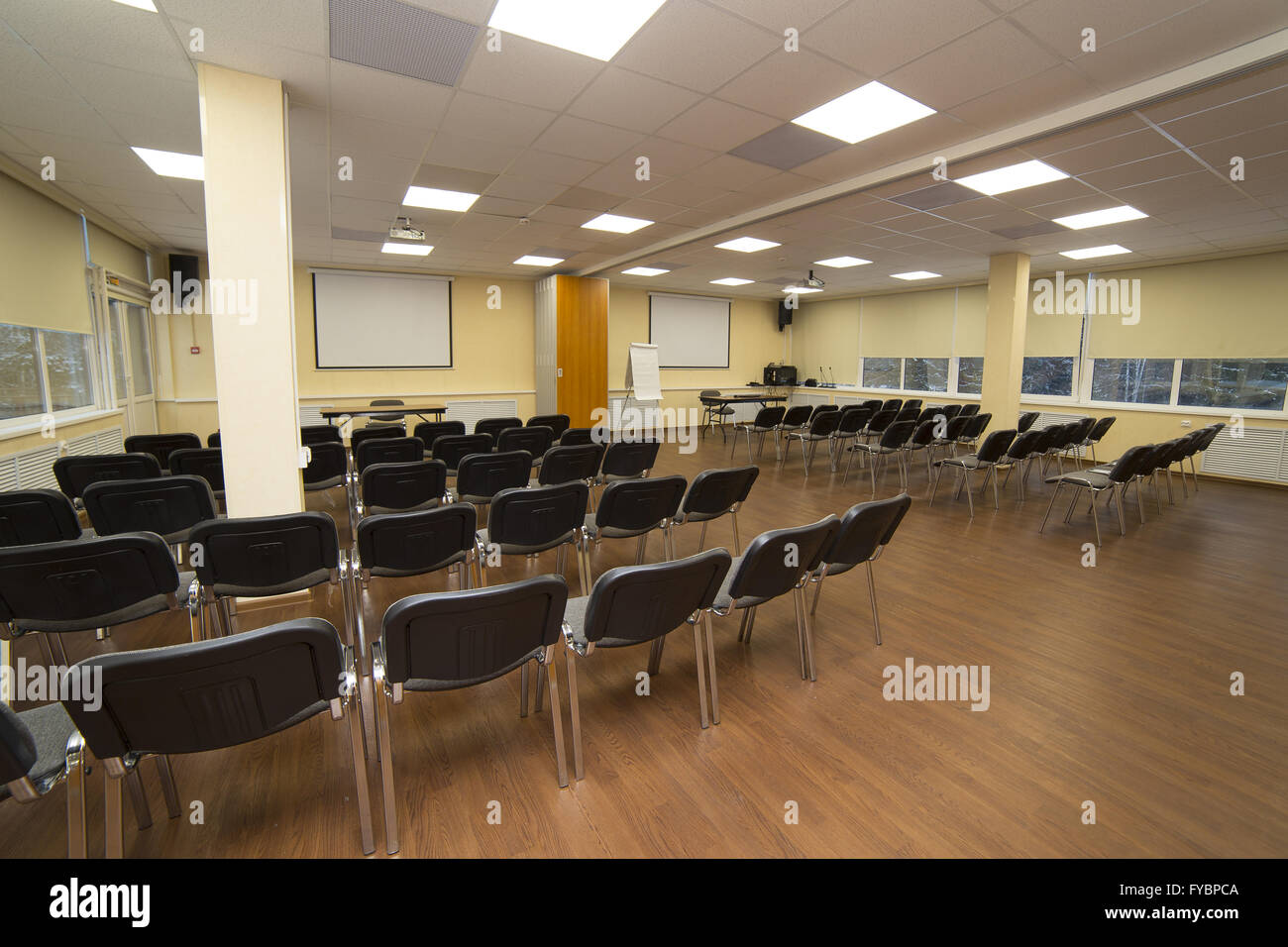 Chairs in empty conference hall Stock Photo - Alamy