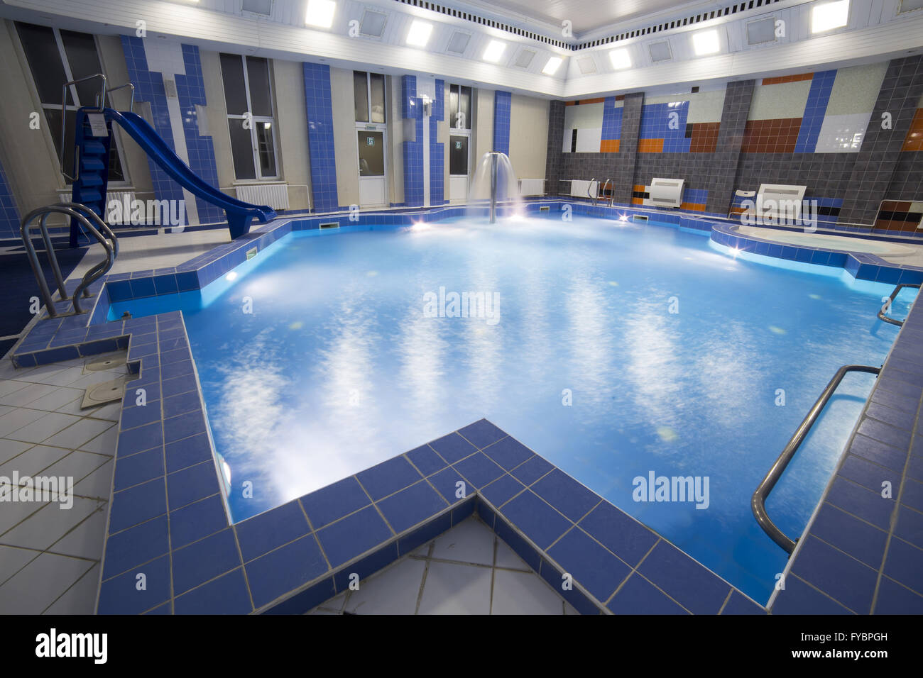 public swimming pool interior Stock Photo - Alamy