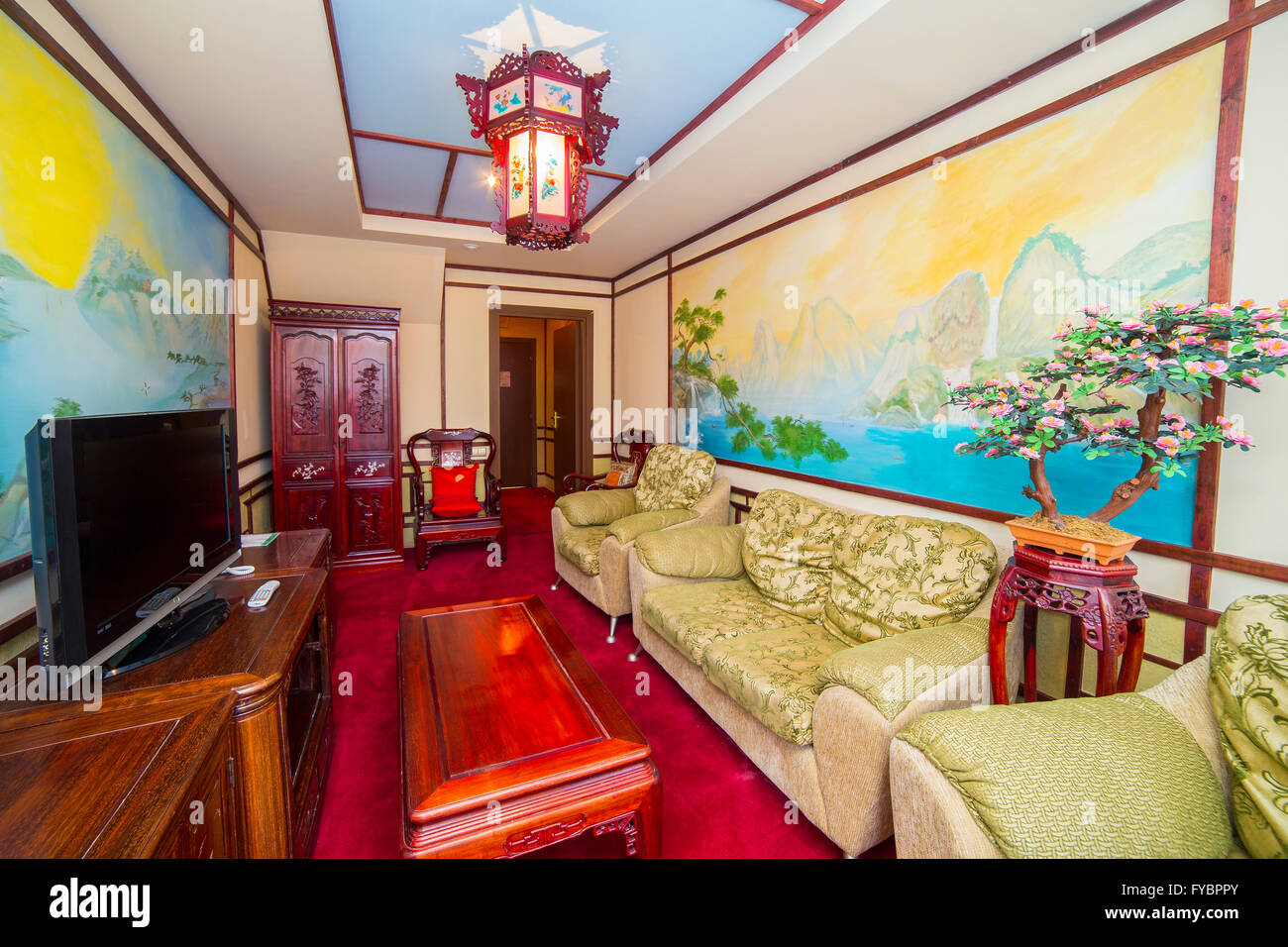 Hotel apartments interior in chinese style Stock Photo - Alamy