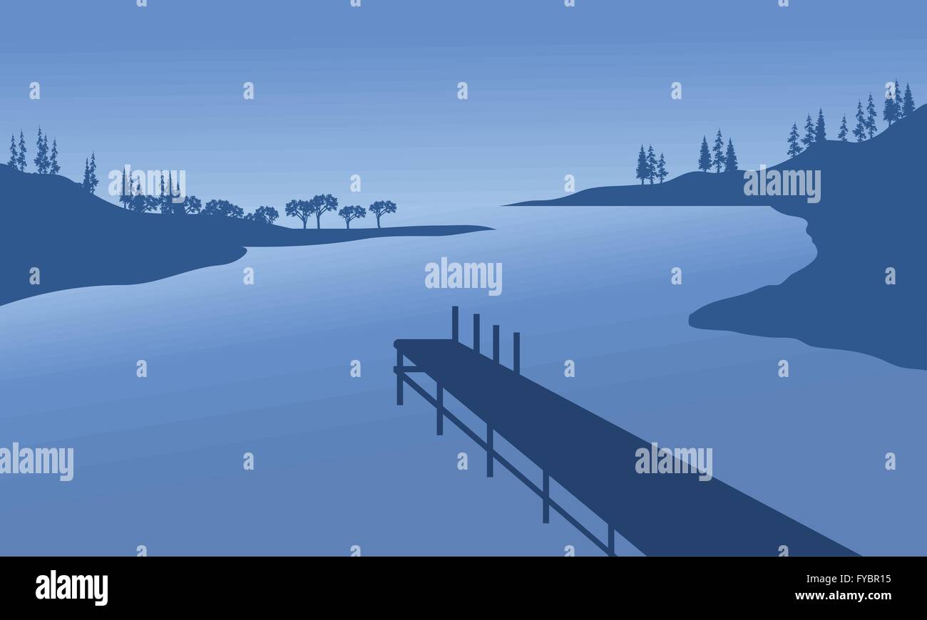Vector pier of silhouette Stock Vector Image & Art - Alamy