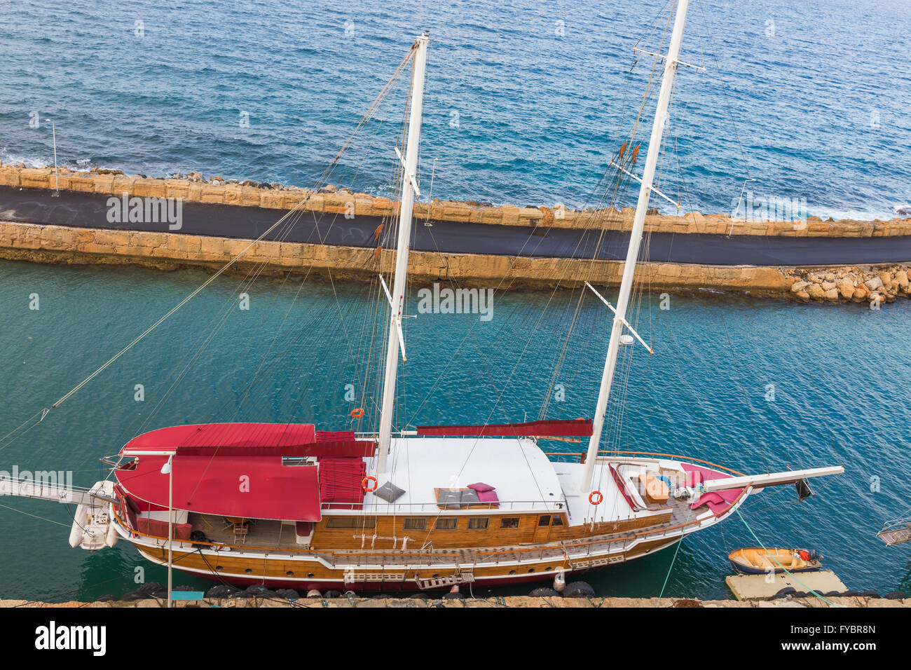 Vessel sail deck aerial view, Kyrenia, Northern Cyprus Stock Photo - Alamy