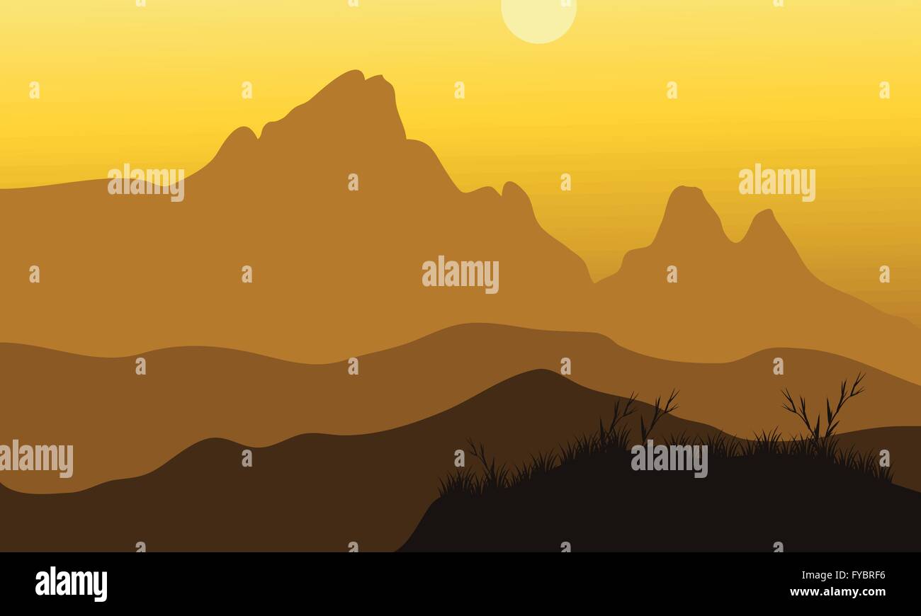 Vector scenery of noon at mountains Stock Vector Image & Art - Alamy