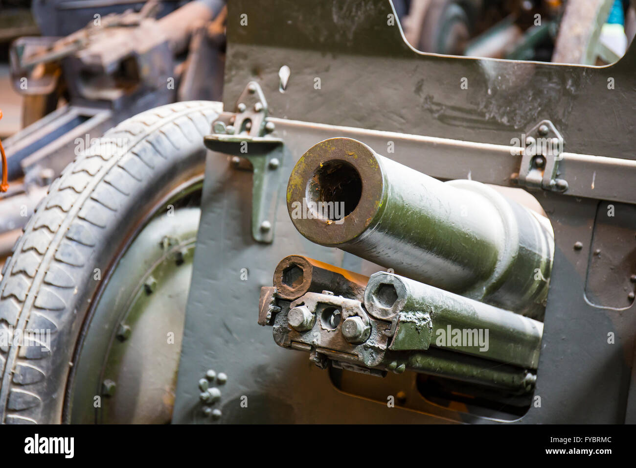 Old soviet military howitzer close up view Stock Photo - Alamy