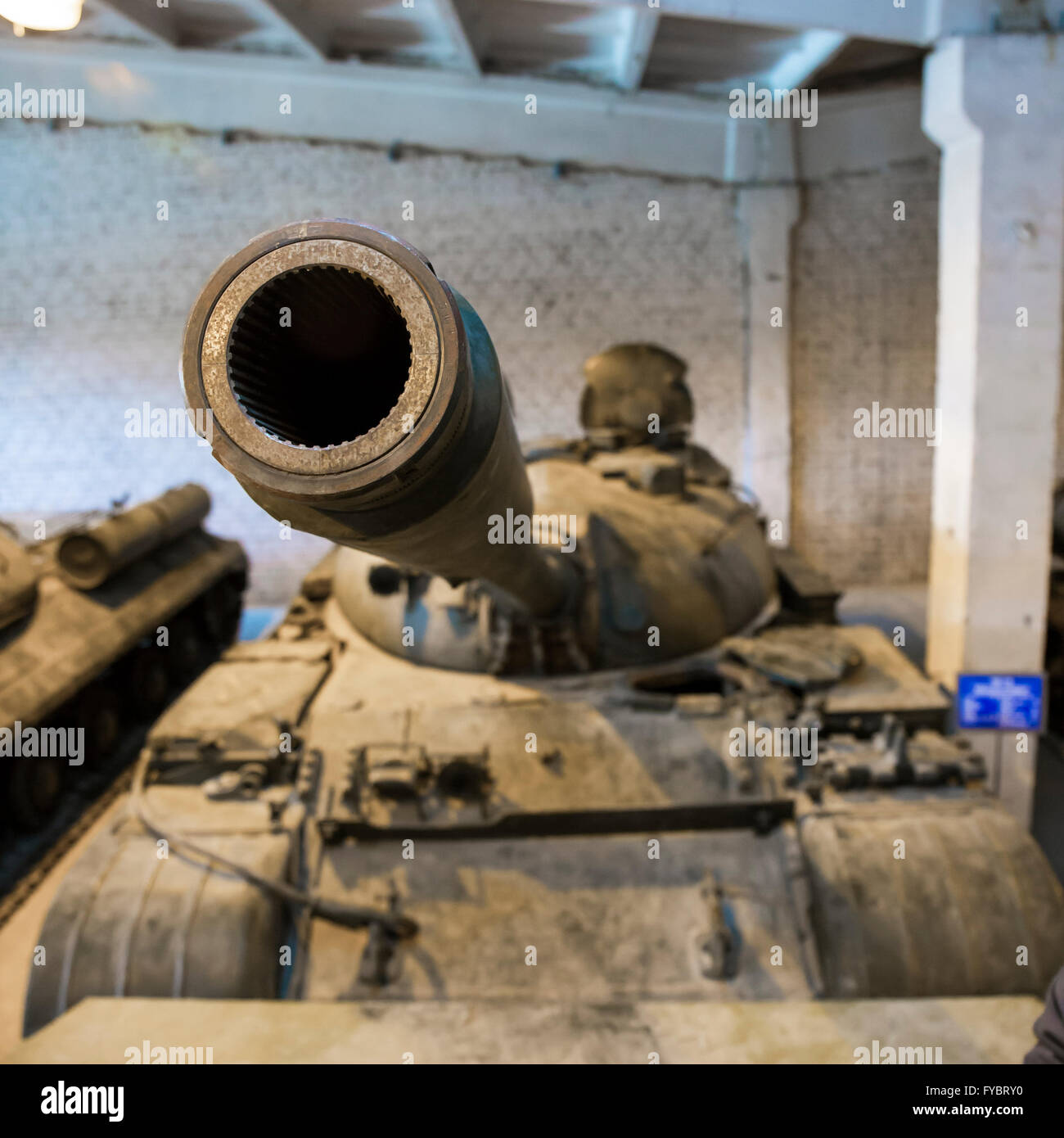 Cannon of russian tank T55 close up view Stock Photo - Alamy
