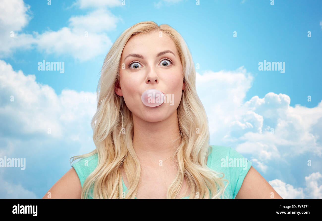 Teen girl chewing gum hi-res stock photography and images - Alamy