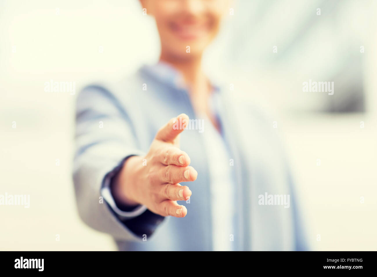 Woman handshake close up hi-res stock photography and images - Alamy