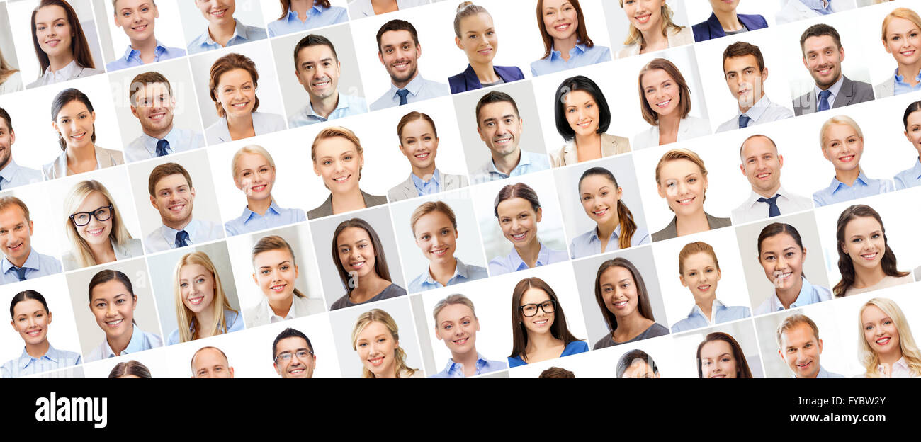 collage with many business people portraits Stock Photo - Alamy