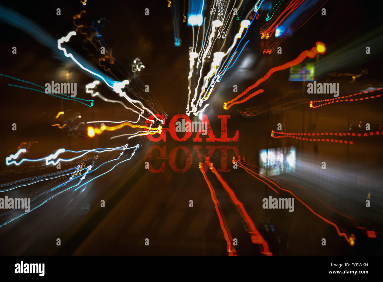 Single word Goal in red color written on dark abstract background Stock ...