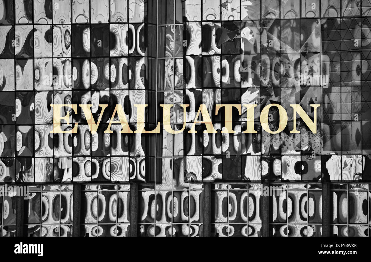 Single word Evaluation written on abstract background Stock Photo - Alamy