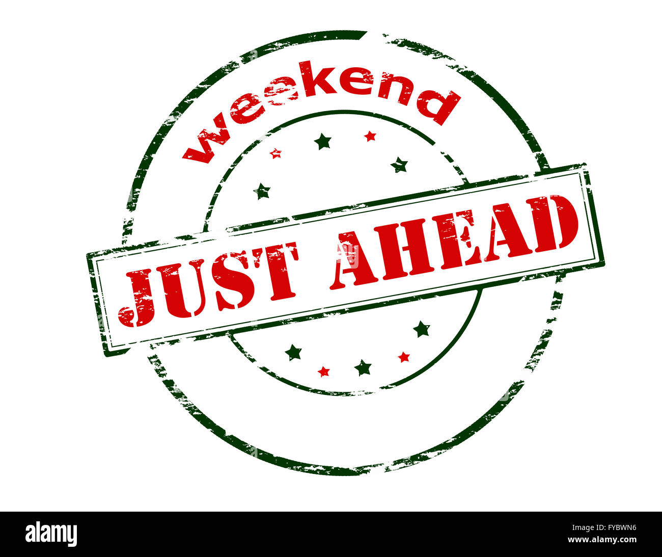 Rubber stamp with text weekend just ahead inside, vector illustration ...