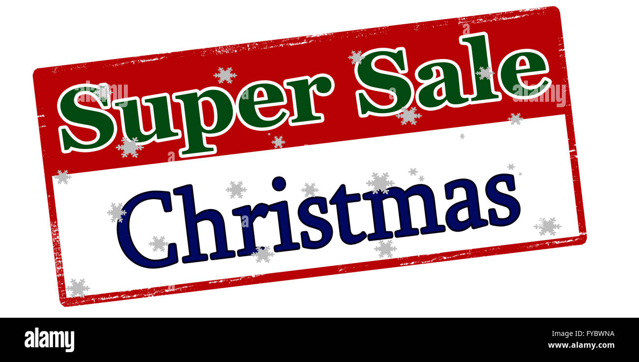 Rubber stamp with text super sale Christmas inside, vector illustration ...