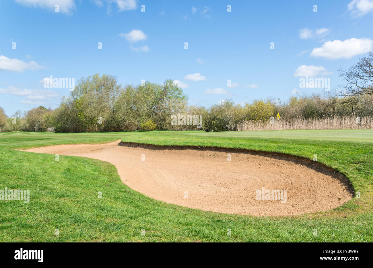 Golf course with gorgeous green and sand bunker Stock Photo - Alamy