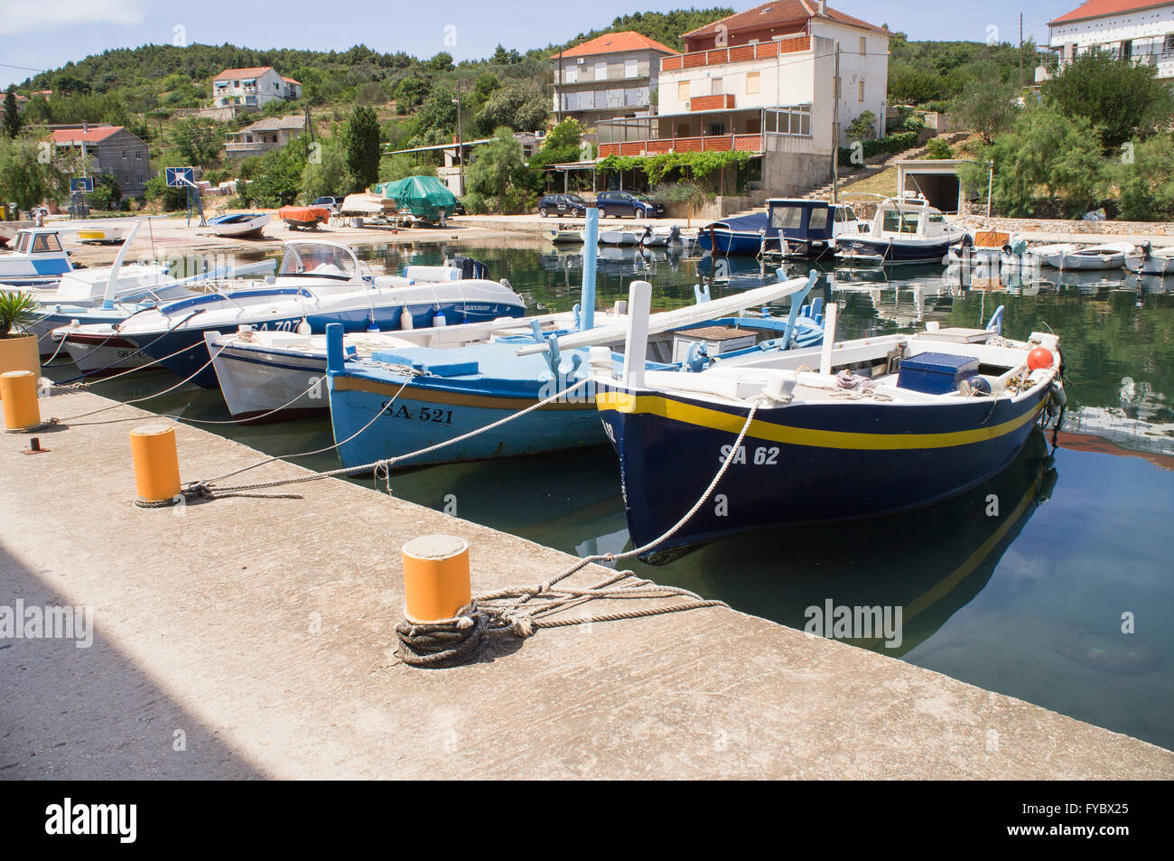 Zman port, Dugi Otok island, fishing boat, cruising, sea Stock Photo ...