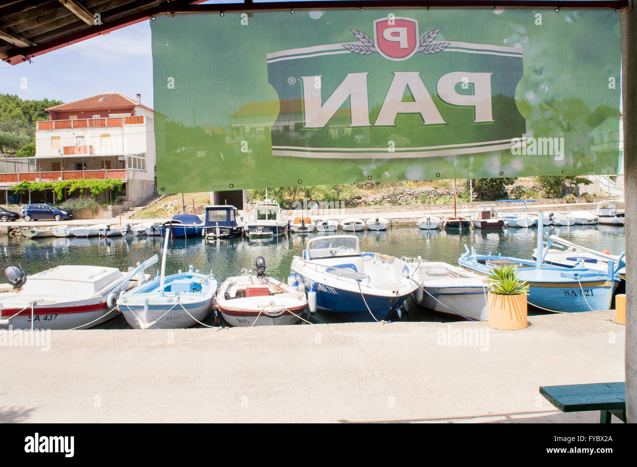 Zman port, Dugi Otok island, fishing boat, cruising, sea, PAN poster ...