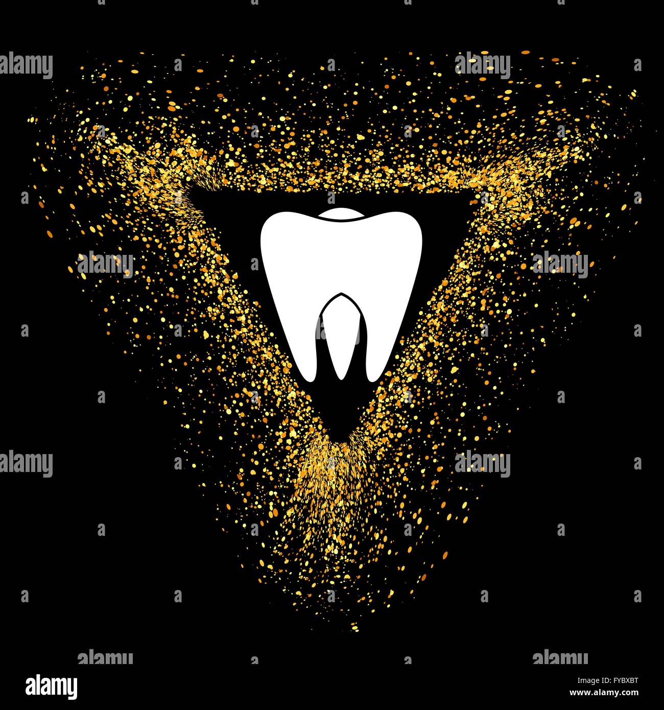 Tooth Logo on Gold Parts Triangle Frame Stock Vector Image & Art - Alamy