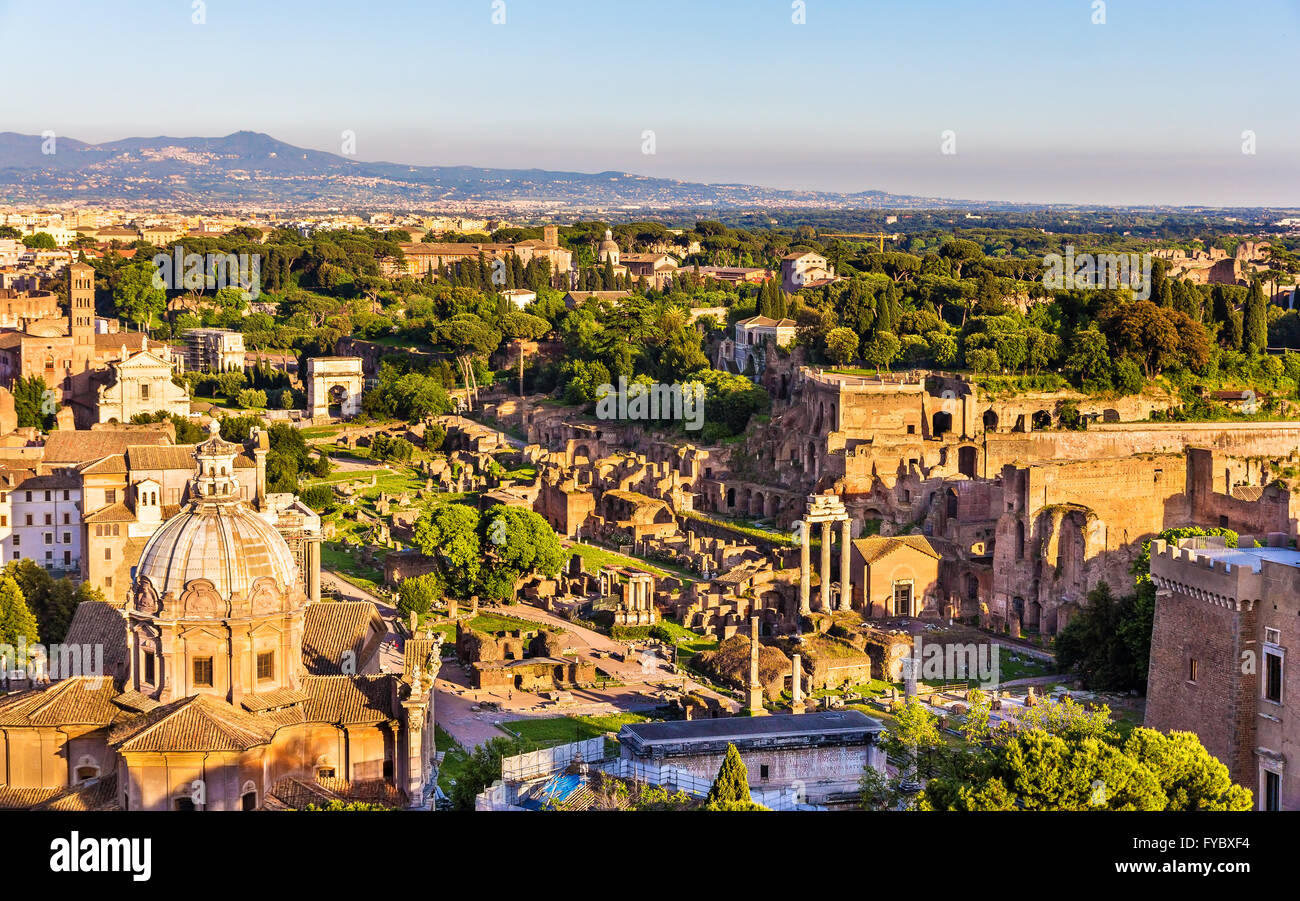 Aerial view of the Roman Forum Stock Photo - Alamy