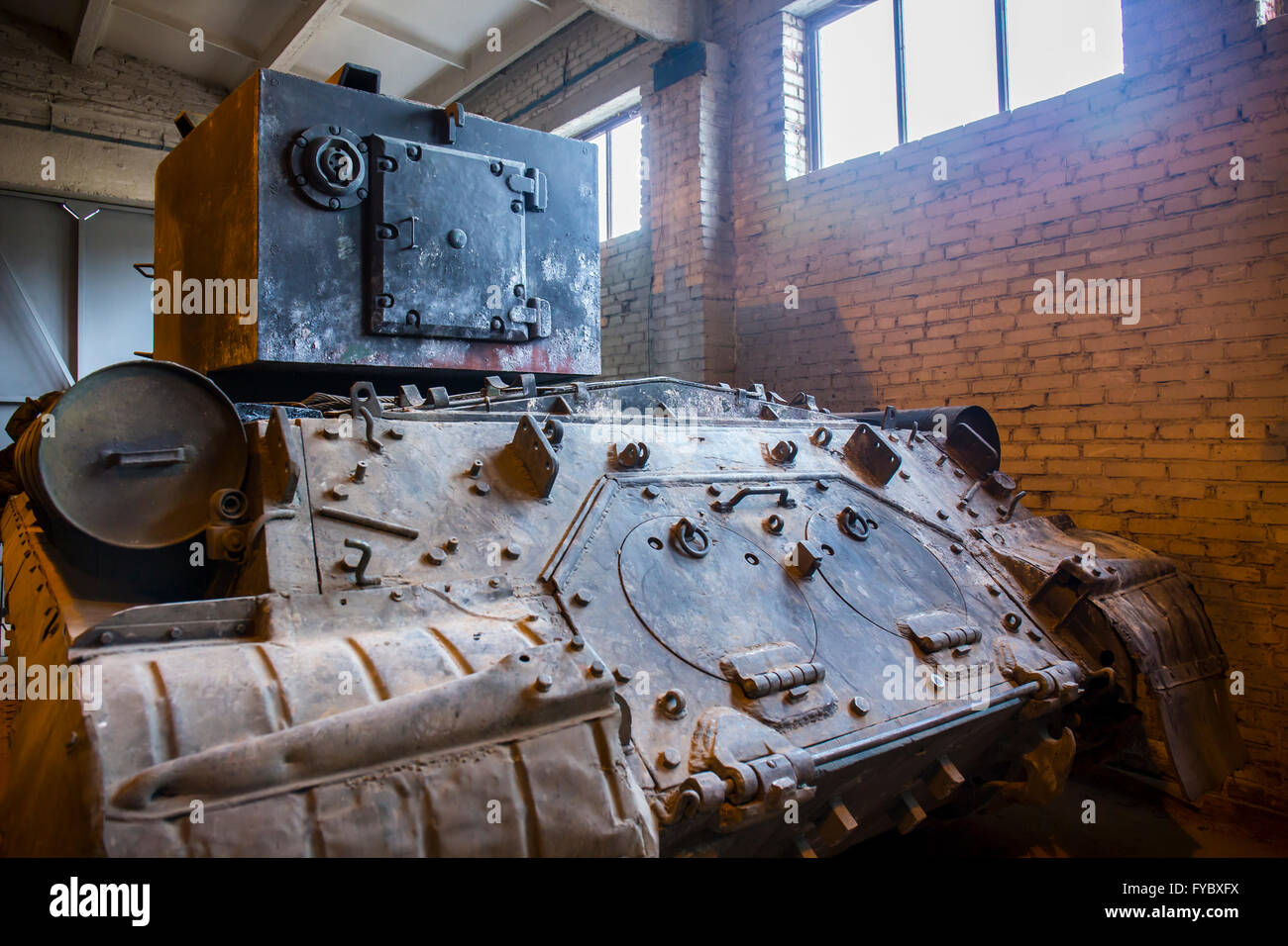 Old soviet heavy tank KV2 rear view close up Stock Photo - Alamy