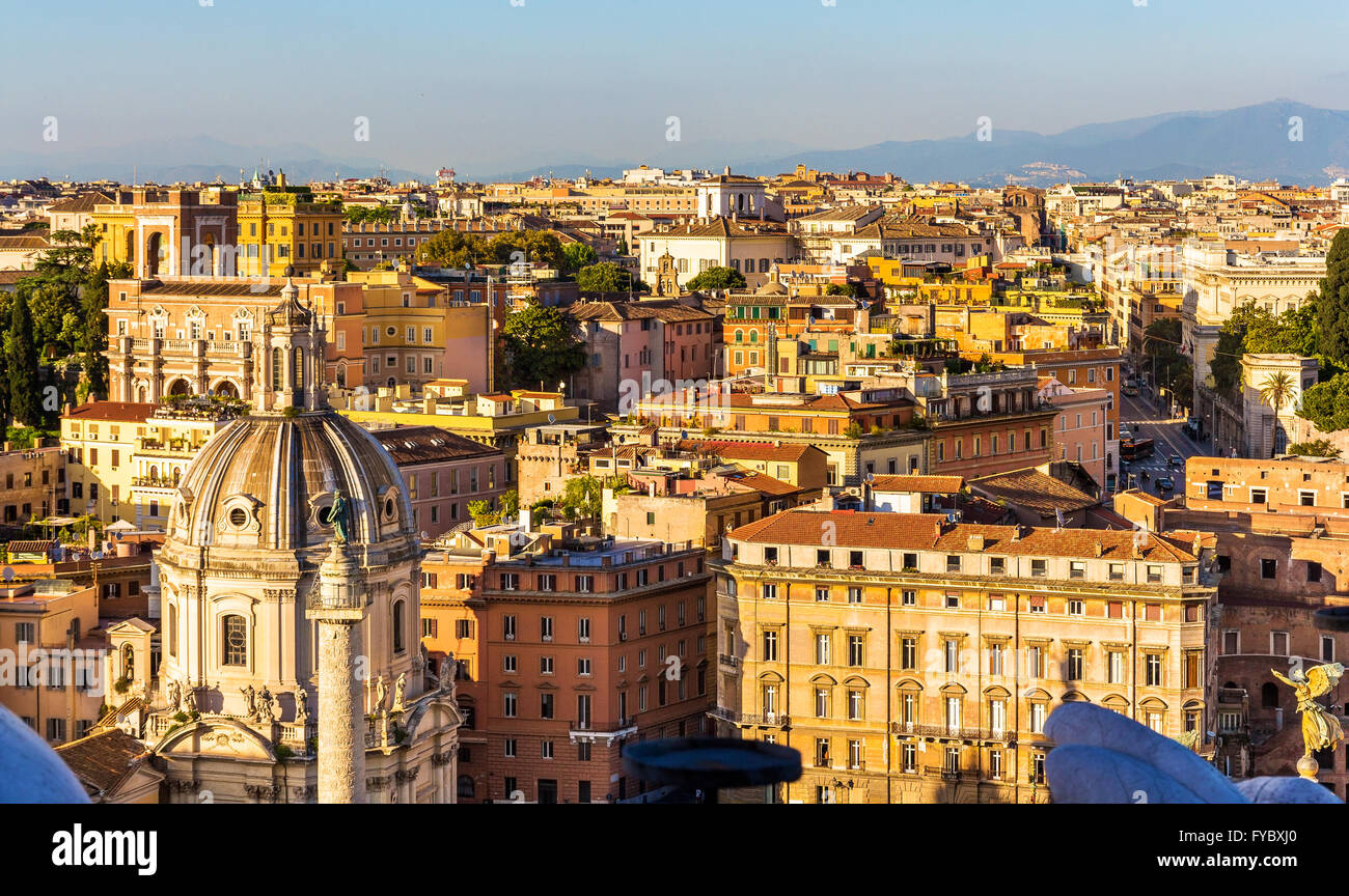 View across the rooftops of Rome Stock Photo - Alamy