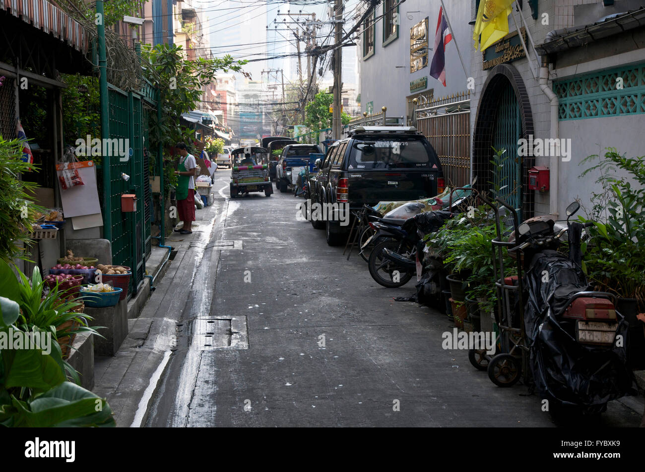 typical small busy street Stock Photo - Alamy