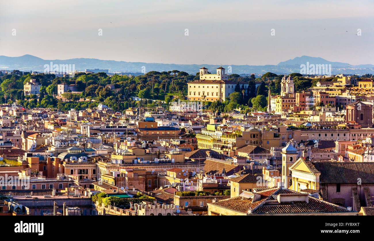 View across the rooftops of Rome Stock Photo - Alamy