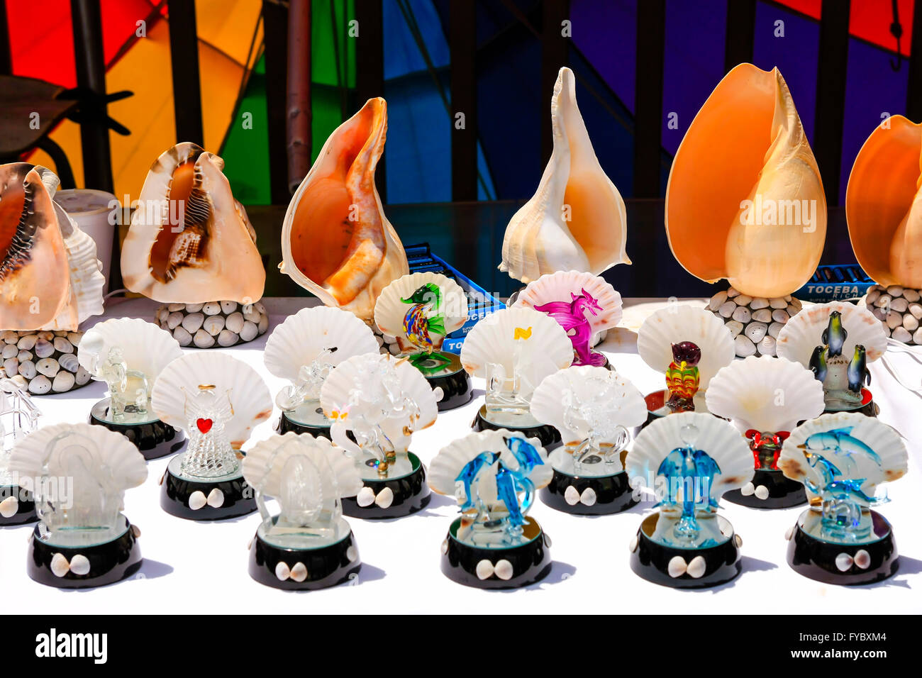 Shell art on sale on Clearwater Pier in Florida Stock Photo - Alamy