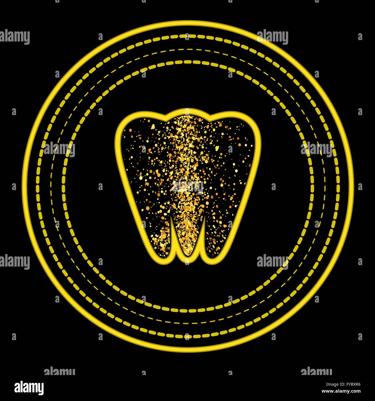 Tooth Logo on Yellow Circle Frame Stock Vector Image & Art - Alamy