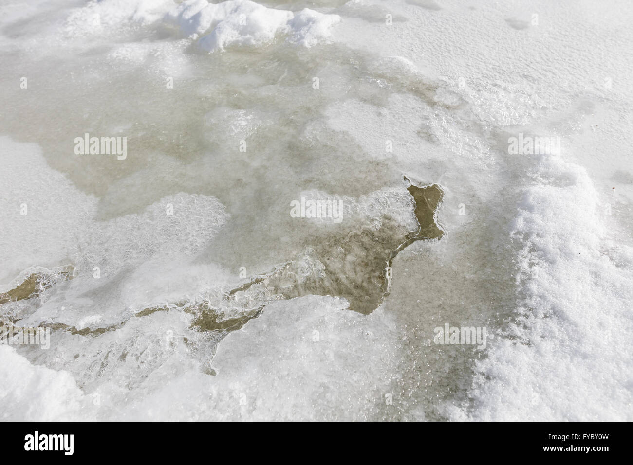 Thawed ice natural condition textured background at sunny day Stock ...