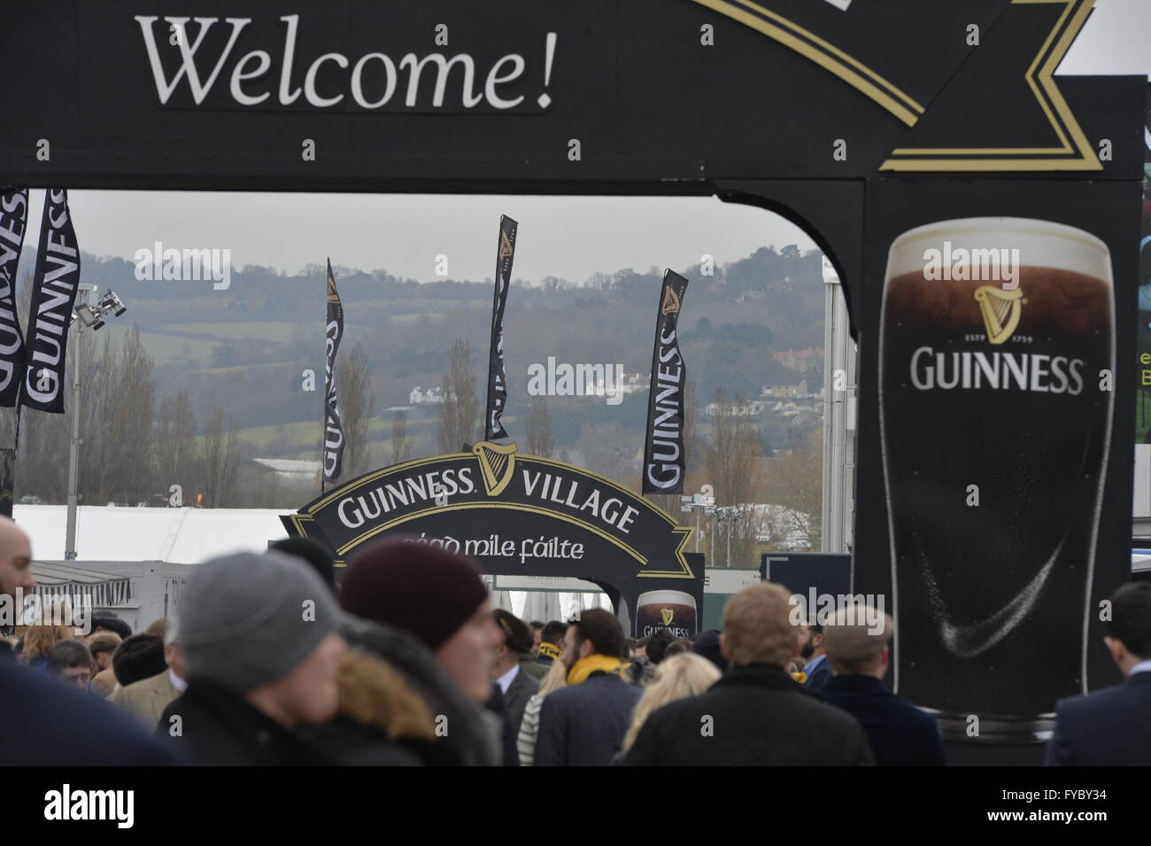 Cheltenham Gold Cup Day 2016 Guinness village Stock Photo - Alamy