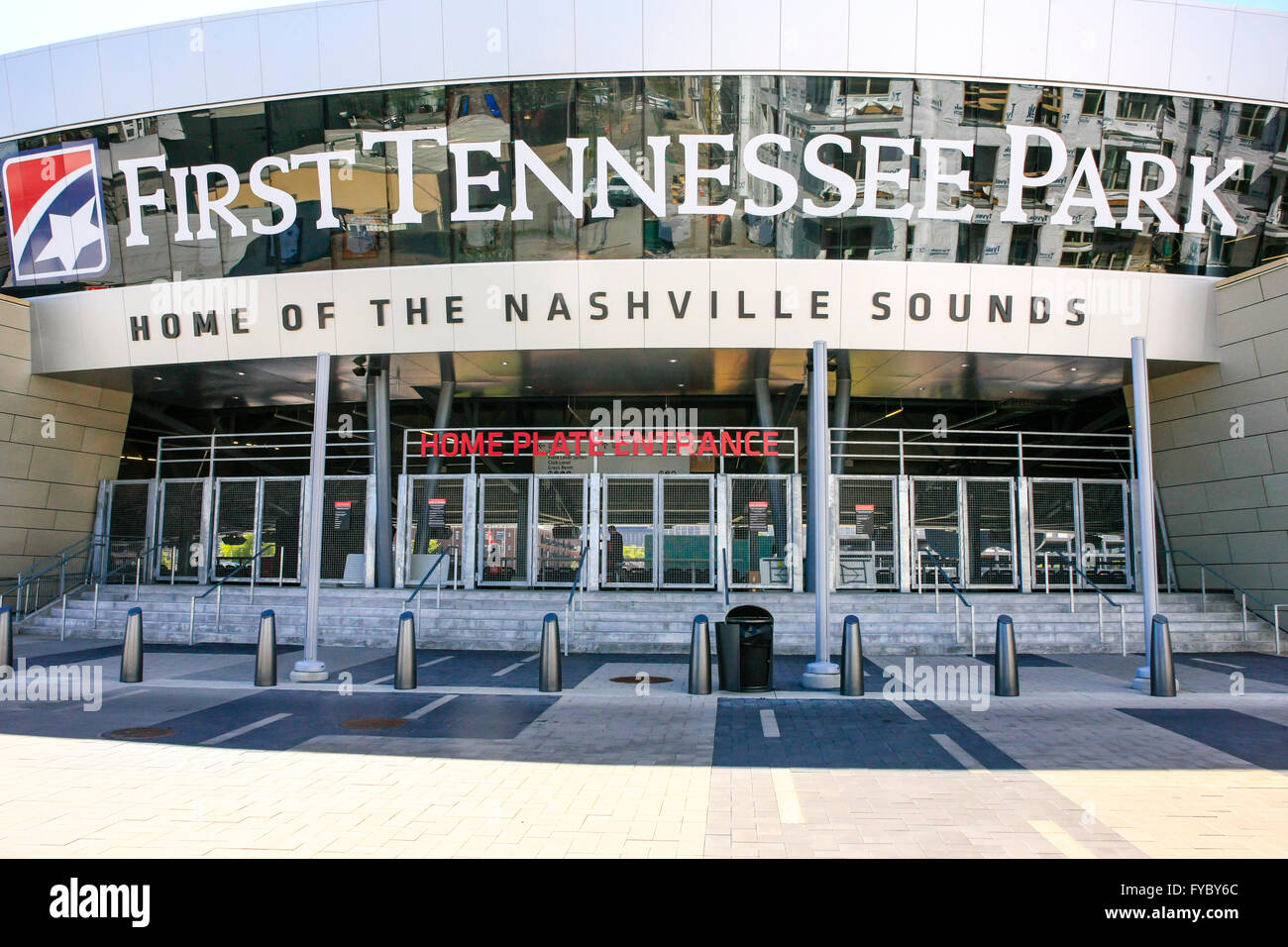 Entrance to the First Tennessee Park baseball stadium in Nashville ...