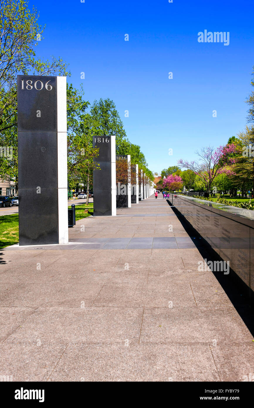 The walk of history in the Bicentennial Capitol Mall State Park in ...