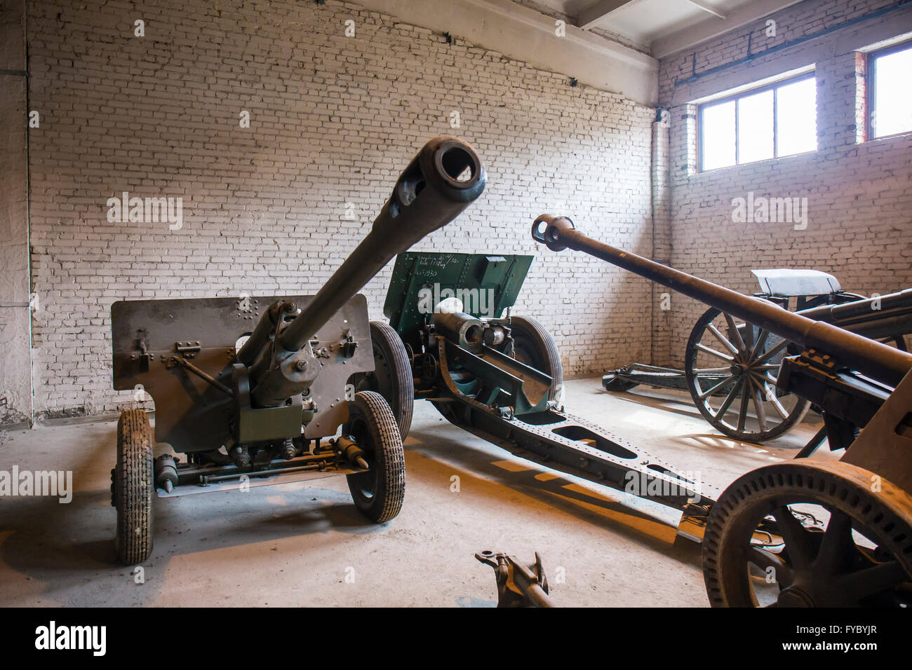 Old soviet military howitzer close up view Stock Photo - Alamy
