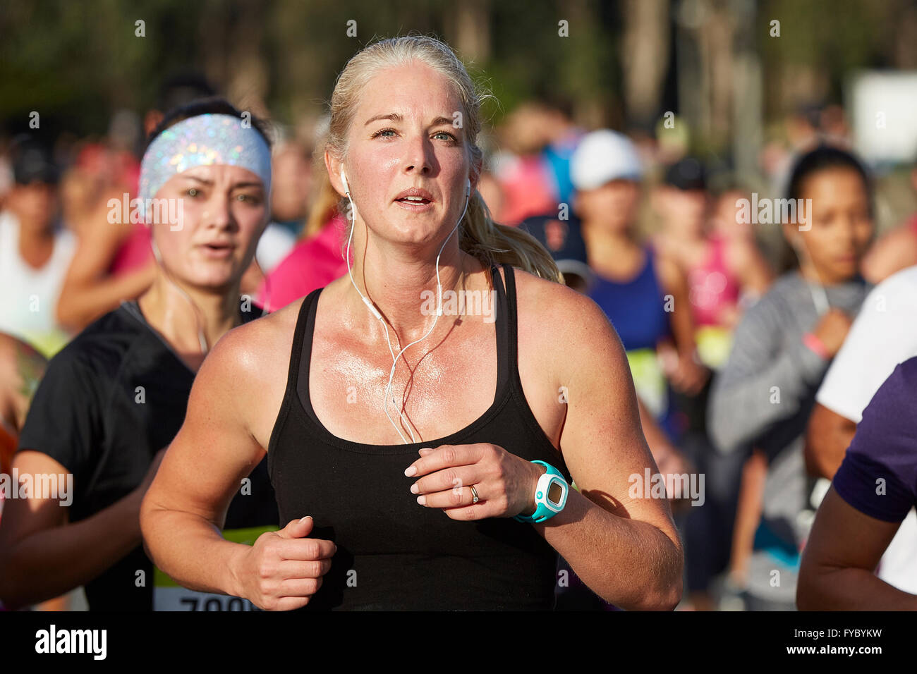 Female Athlete Approaching The Finish Line In The Nike Woman's Half ...