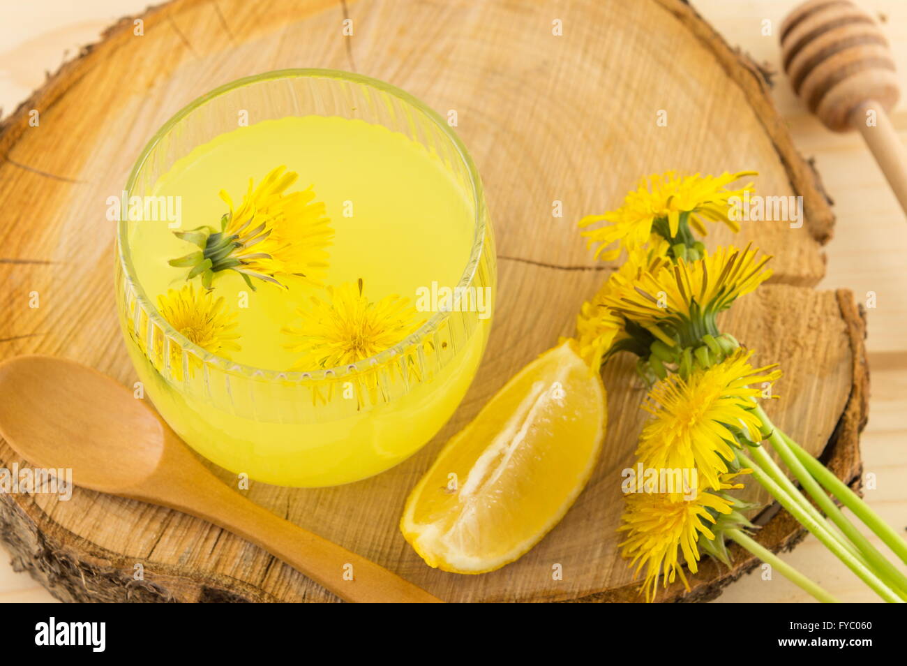 Dandelion tree with fresh dandelion flowers Stock Photo - Alamy