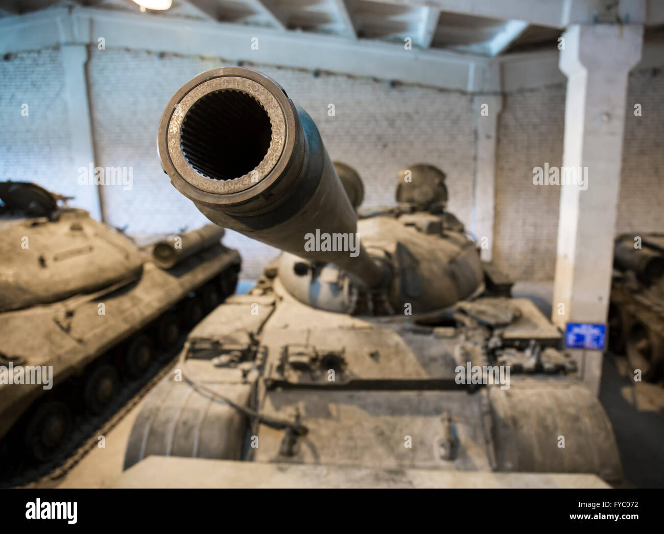 Cannon of russian tank T55 close up view Stock Photo - Alamy