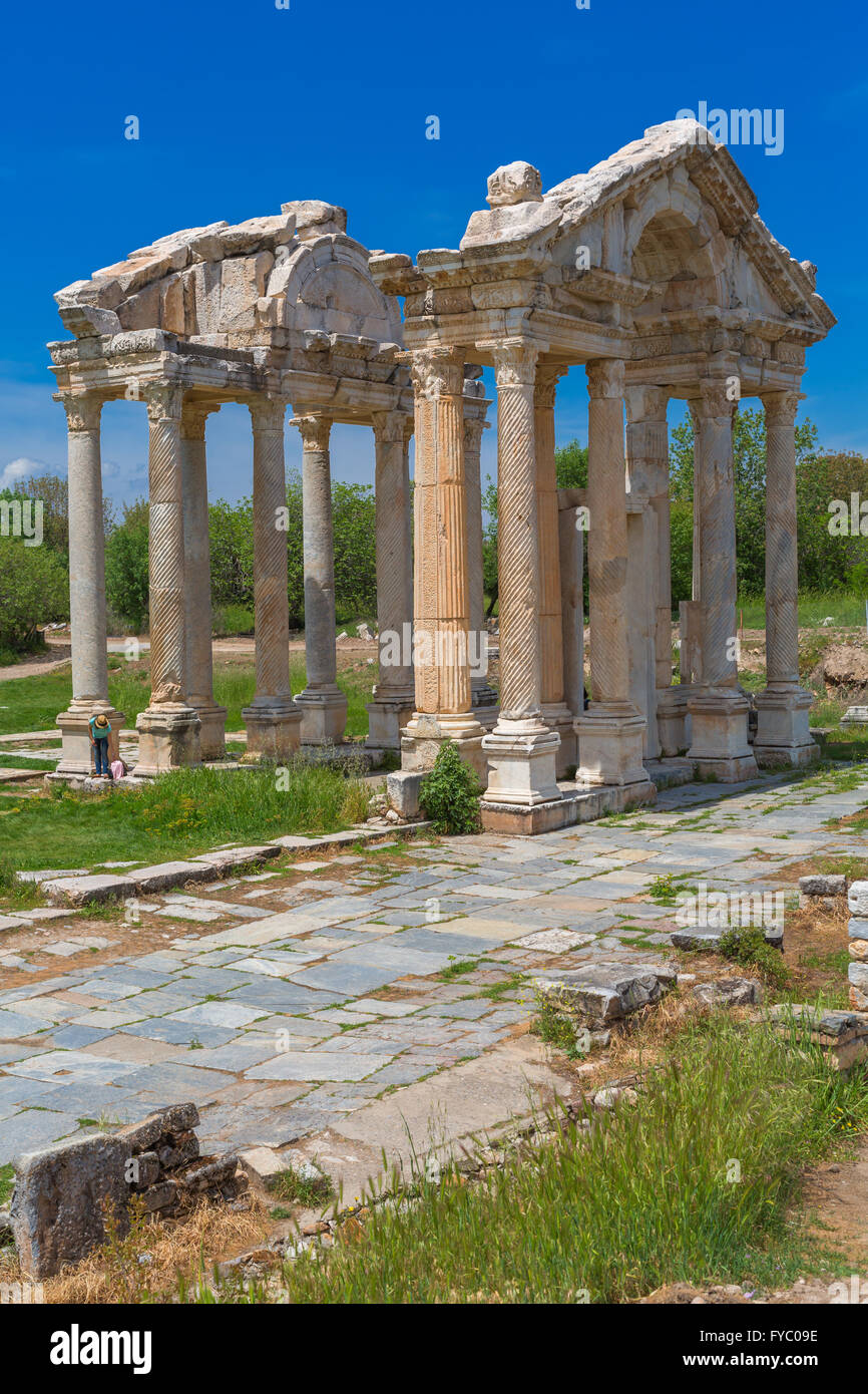 Tetrapylon ruins of ancient Aphrodisias Aydin Province Turkey Stock Photo - Alamy