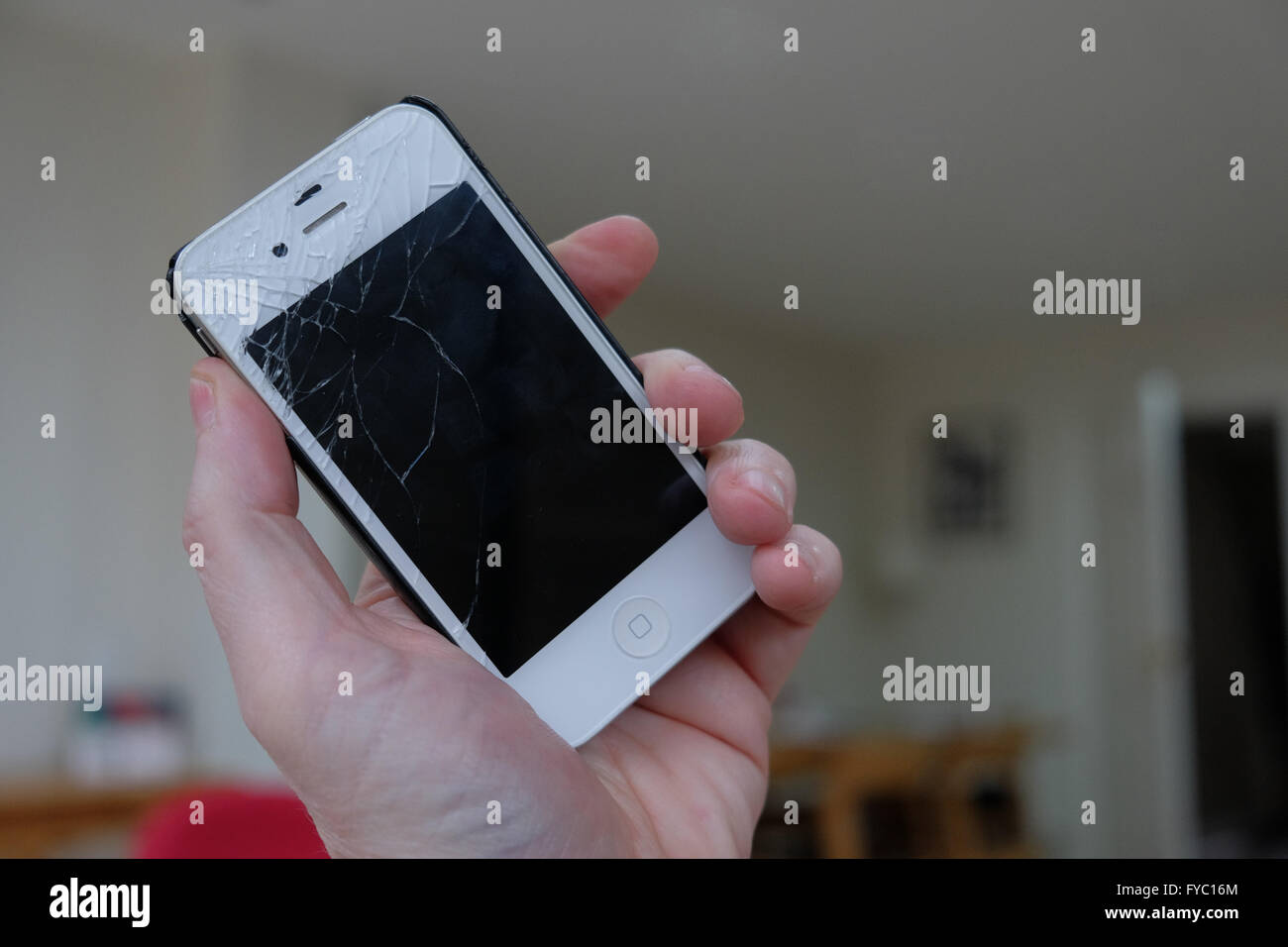 Iphone glass broken hand hi-res stock photography and images - Alamy